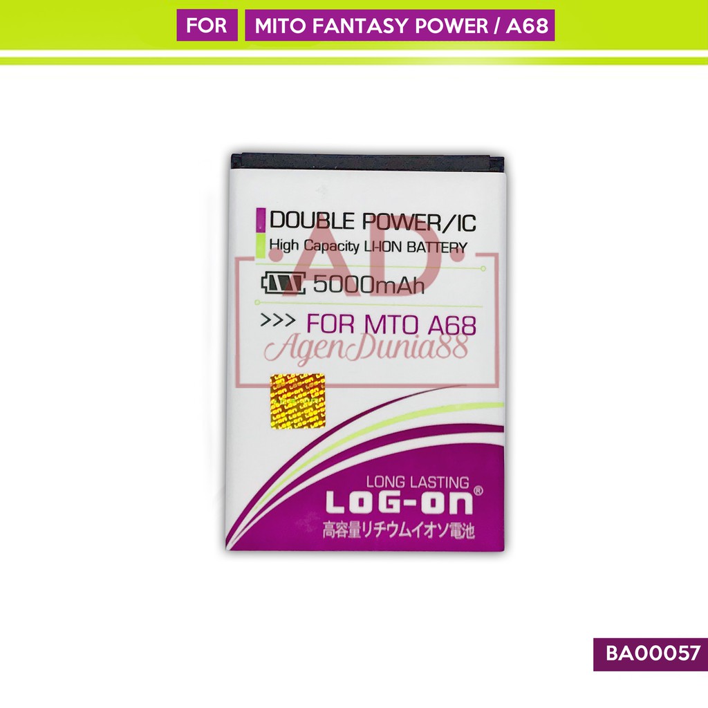 Jual BATERAI MITO A68 - FANTASY POWER - BA00057 - LOG ON DOUBLE POWER BATTERY | Shopee Indonesia