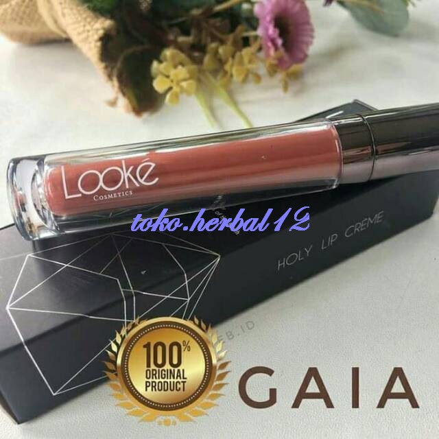 Jual LOOKE HOLY LIP CREAM GAIA Warna Peach Brownie Original NASA ...