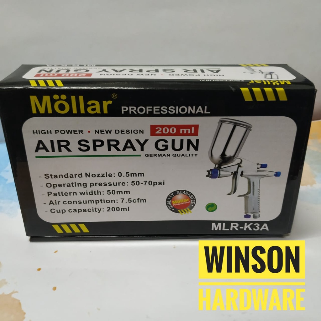 Jual Spray Gun K3A Mollar - Air Spraygun Cat Sepit Semprot Tabung Atas ...