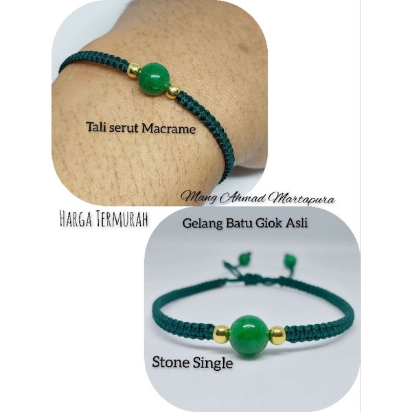 Jual TERMURAH!!! Gelang Giok single Asli Tali satu Mecrame - Gelang ...