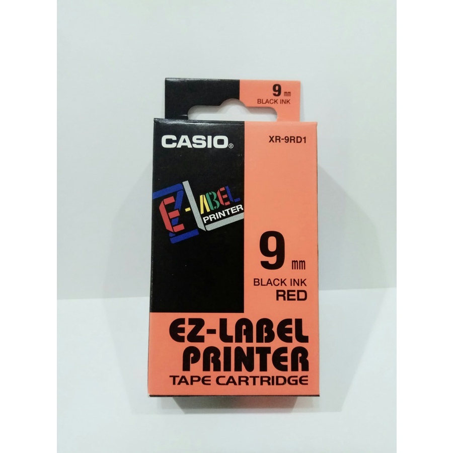 Jual Casio ez-label printer tape cartridge 9mm tipe xr-9rd1 merah ...