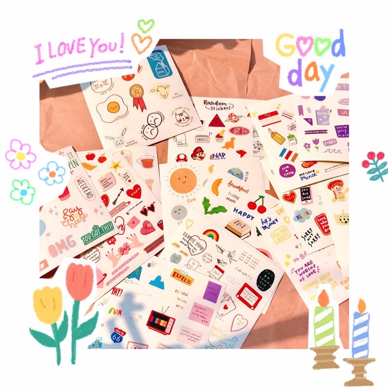 Jual [READY STOCK] Sticker pack stickers sheet tumblr korean aesthetic ...