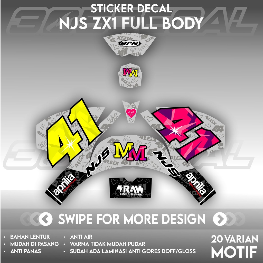 Jual DECAL HELM NJS ZX1 MOTIF ALEXI ESPAGARO 2021 | Shopee Indonesia