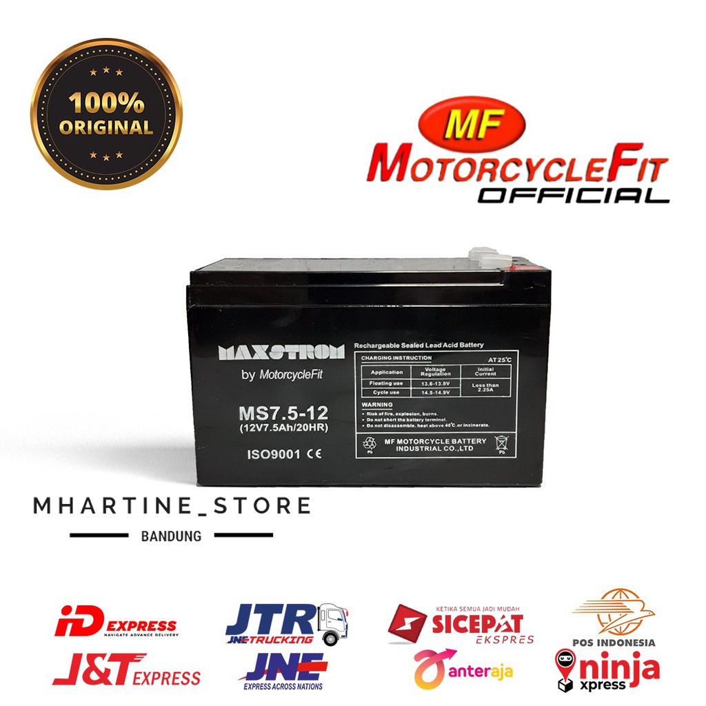 Jual aki baterai kering vrla mf 7.5ah 12v sepeda listrik ups gs yuasa | Shopee Indonesia