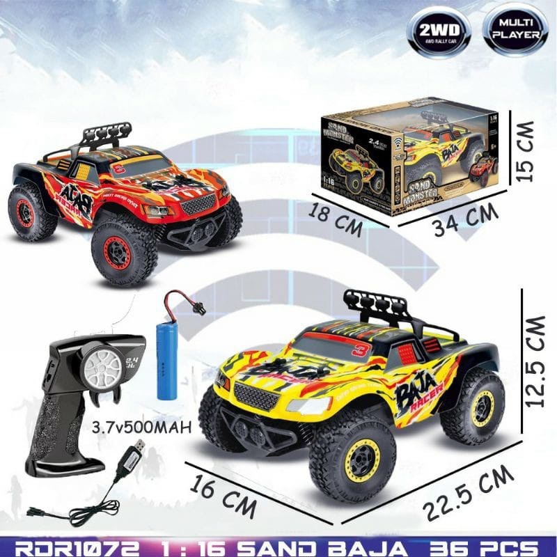 Jual Mobil Remote Control Sand Monster Ban Besar Baja 1:16 Rc Offroad ...