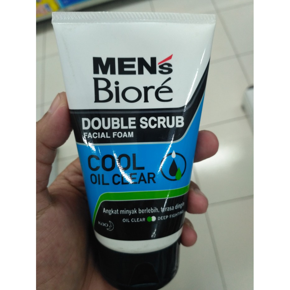 Jual BIORE MENS DOUBLE SCRUB COOL OIL CLEAR 100G | Shopee Indonesia