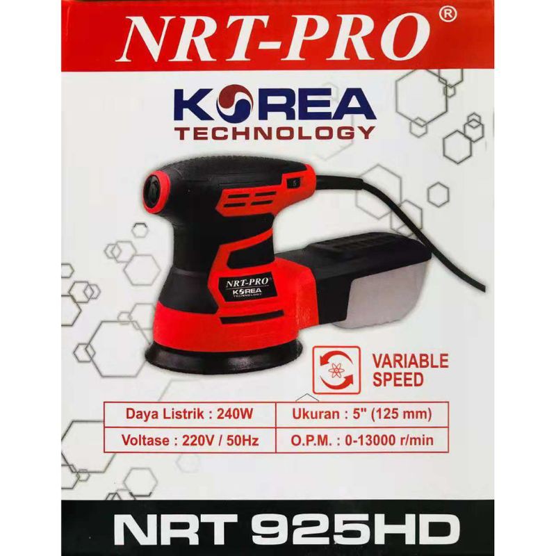 Jual NRT PRO 925 HD Mesin Amplas Bulat Kayu besi Tembok Orbital Sander ...