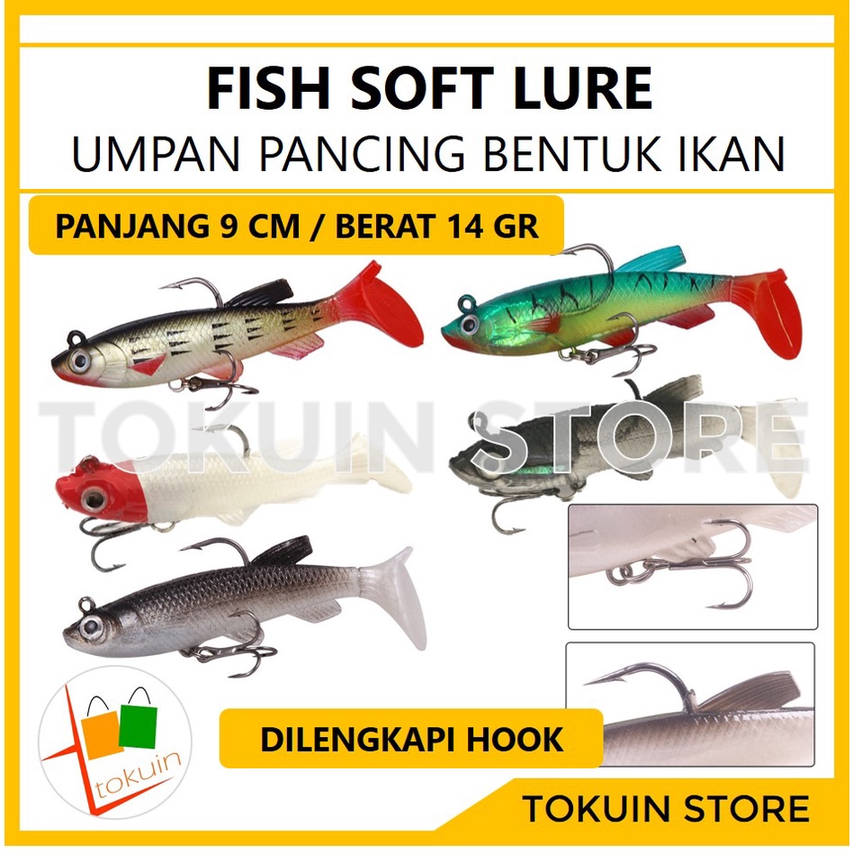Jual Soft Fish Lure Swim Bait Jig Umpan Casting Mata Pancing Mancing ...
