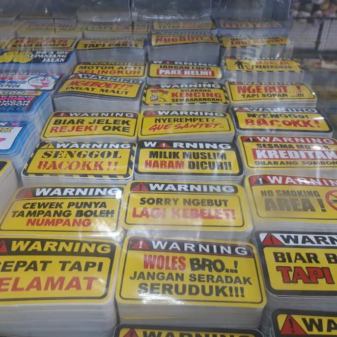 Jual stiker sticker warning motor mobil helm kaca petunjuk | Shopee Indonesia