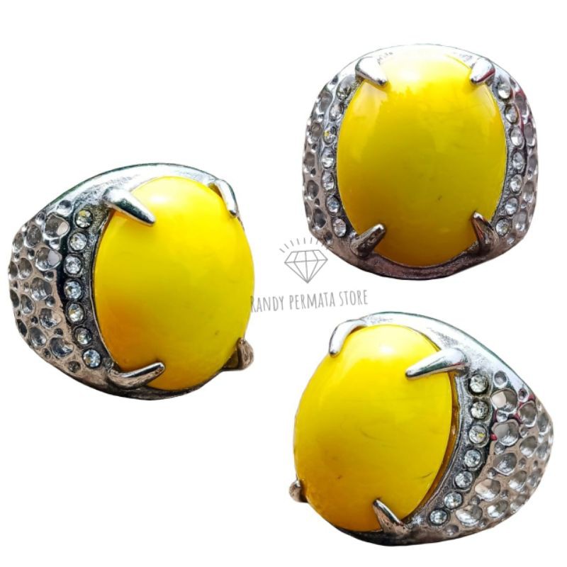 Jual Batu Akik Kembang Johar Kuning Siap Pakai | Shopee Indonesia