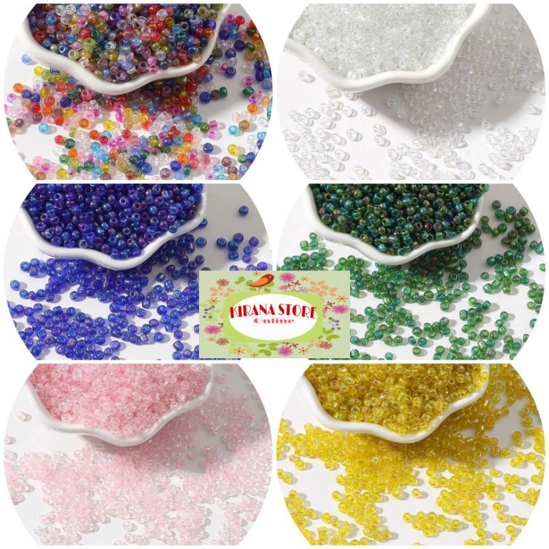 Jual mote payet pasir crystal bening warna-warni / mote manik-manik ...