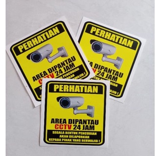 Jual Stiker Sign 15x15.AREA DI PANTAU CCTV 24JAM. PERHATIAN RAMBU K3 SAFETY | Shopee Indonesia