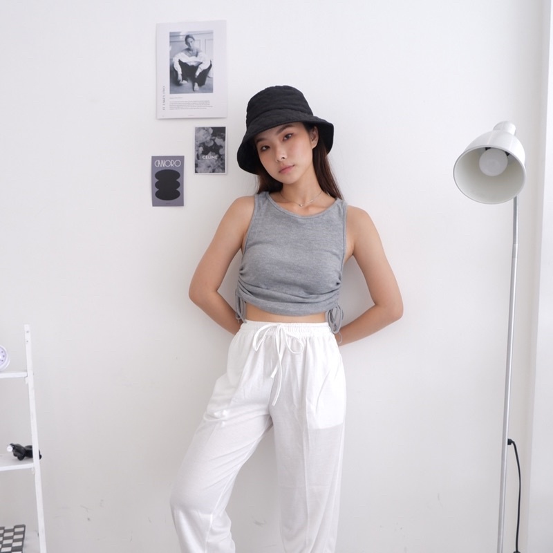 Jual [CLEARANCE] Ella Top - Tanktop Wanita - Korean Knit Tanktop Serut ...