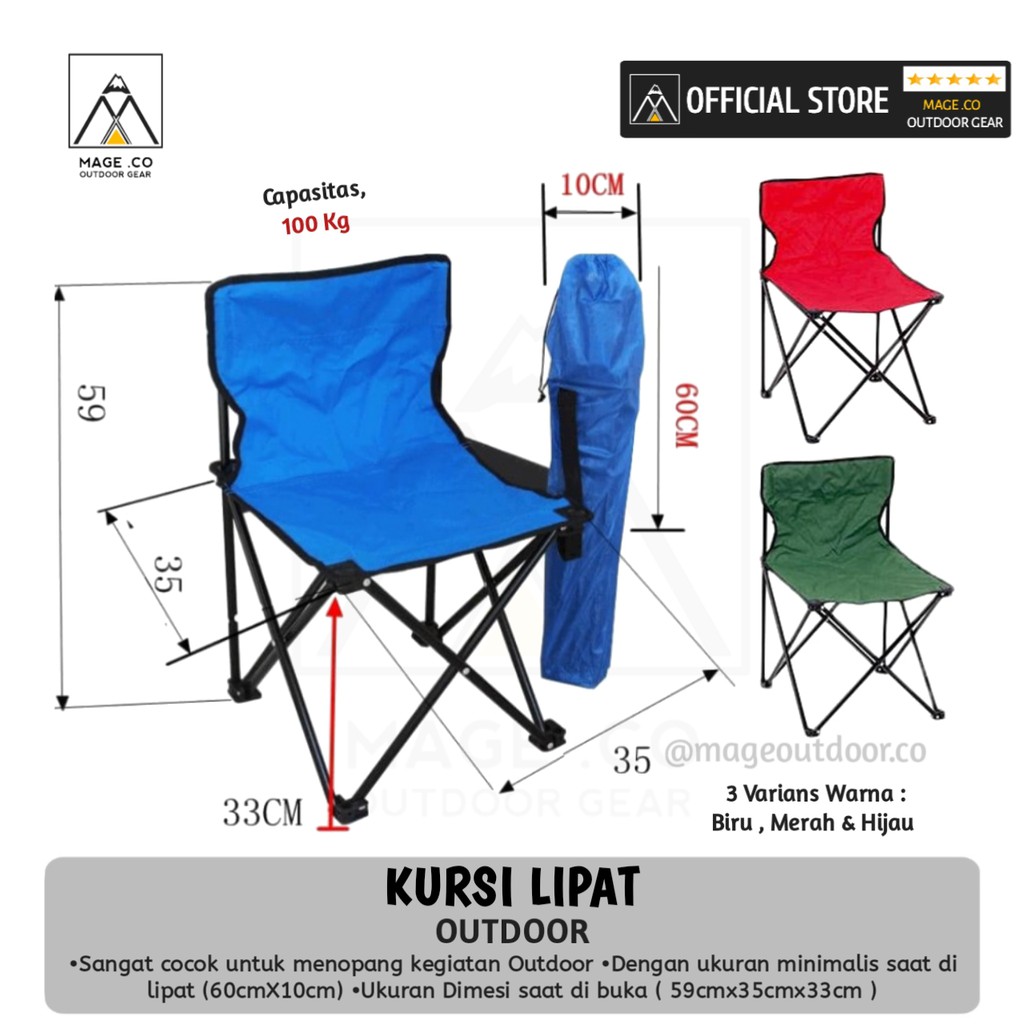 Jual Kursi Lipat Outdoor / Kursi Camping/ Kursi Mancing Kursi Lipat ...