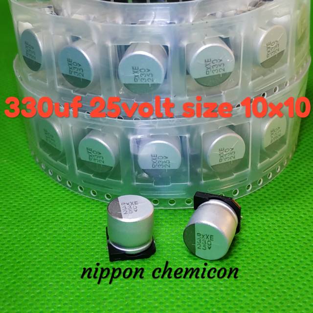 Jual Solid kapasitor capasitor elko elco SMD 330uf 25v 10x10 High ...