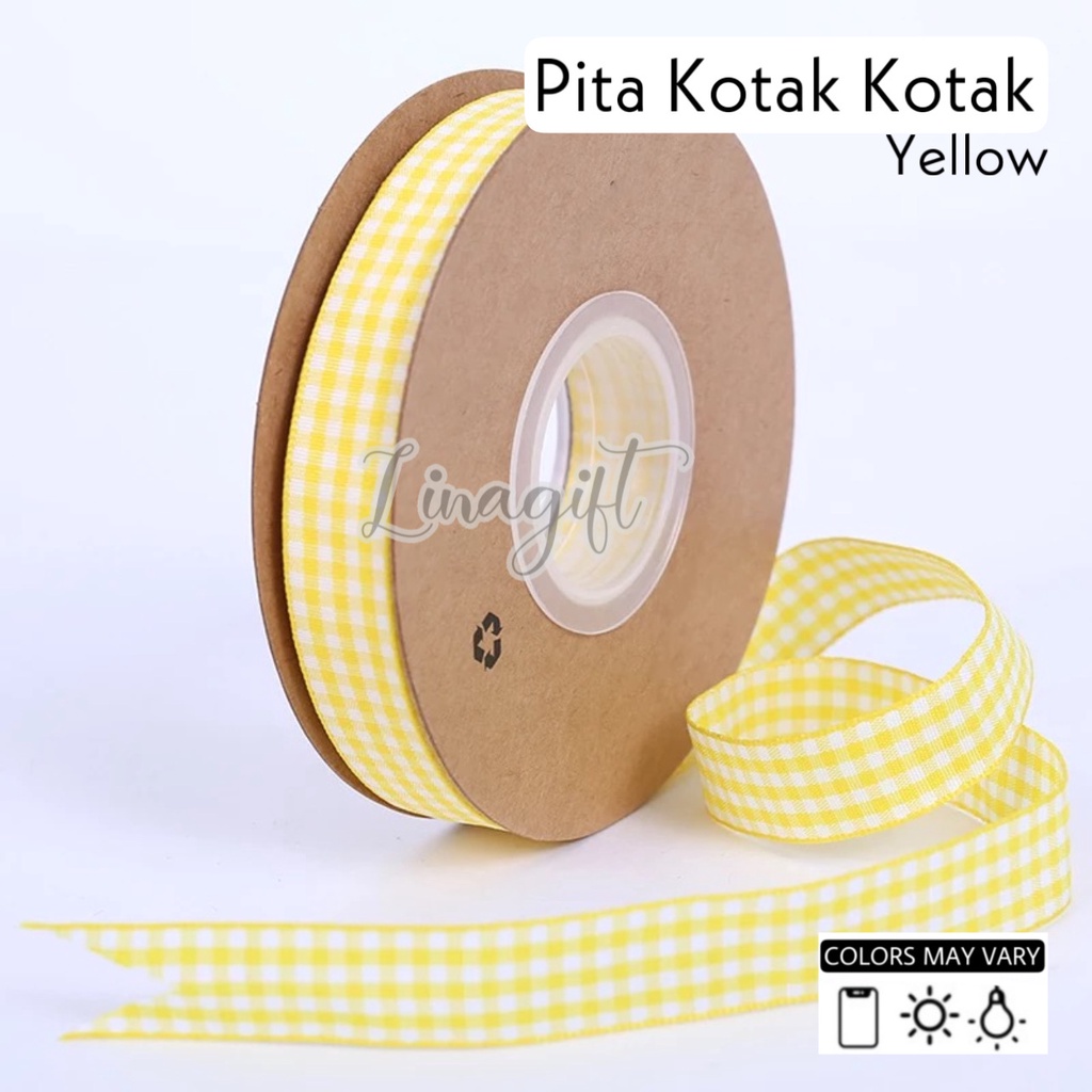 Jual ( 3 Meter ) PLAID RIBBON - PITA KAIN KOTAK KOTAK 0.5 / 1 IN / 1.5 ...