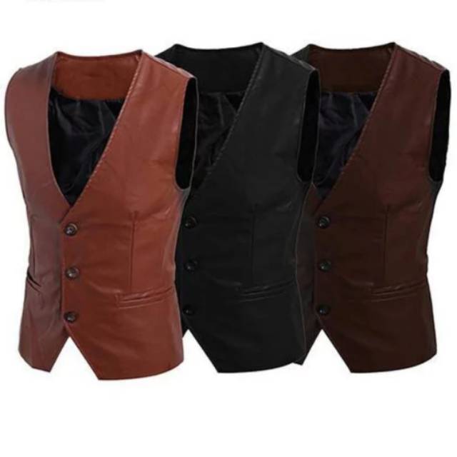 Jual Rompi casual semi kulit sintetis terbaru/vest pria motor turing ...
