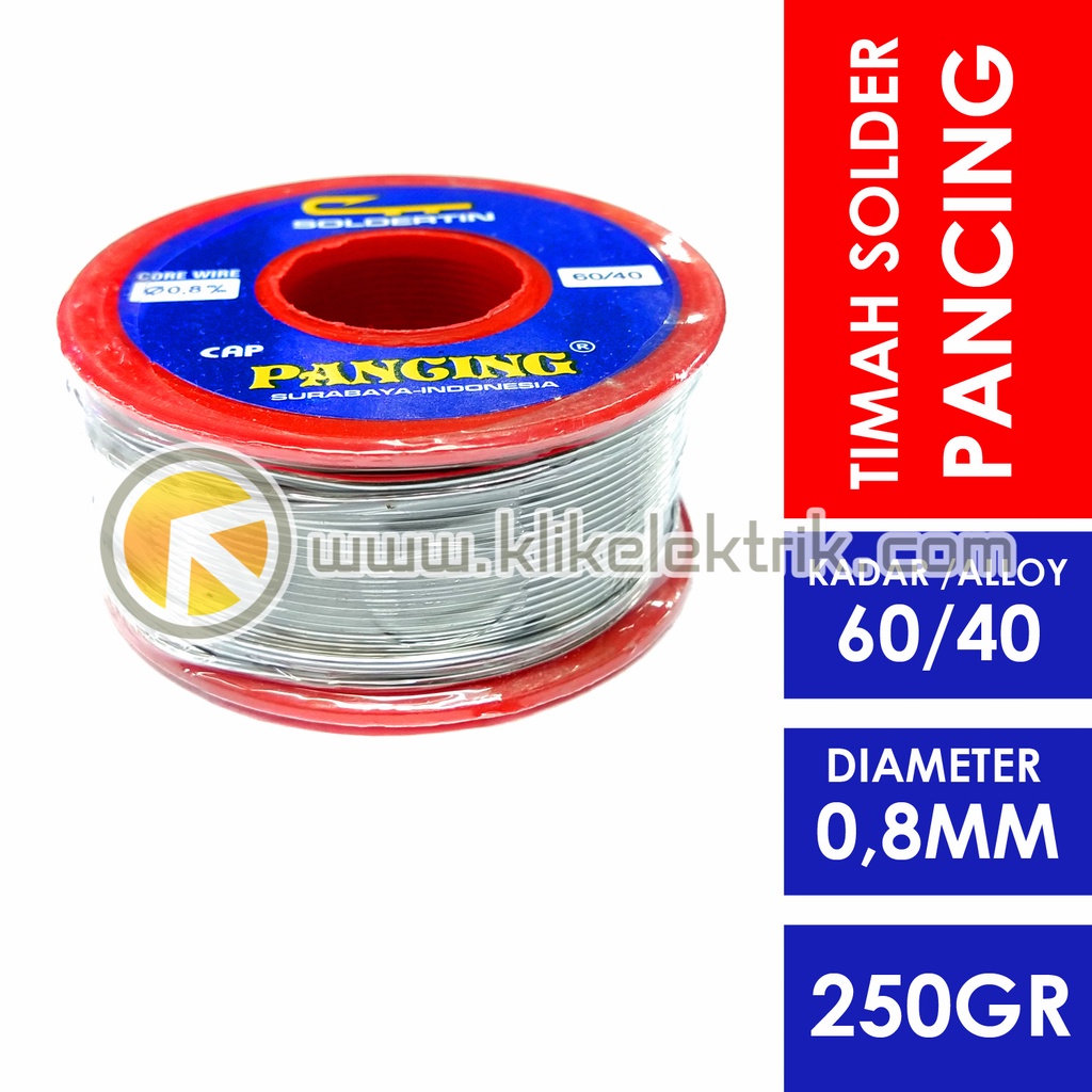 Jual Timah Solder Pancing 250gr 60/40 Diameter 0.8mm 1mm 1.6mm 2mm 3mm ...