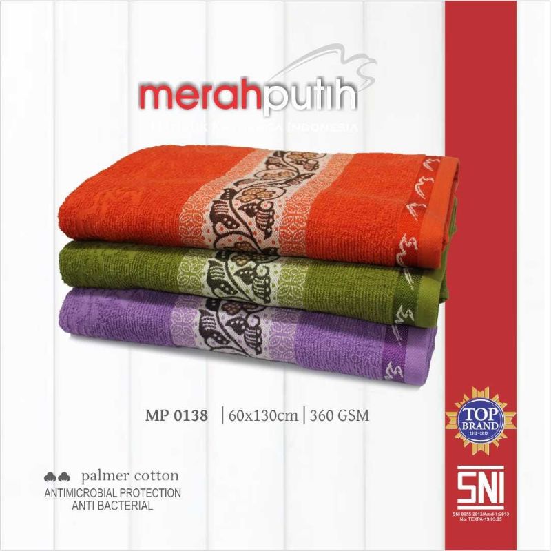 Jual #MP138 HANDUK MERAH PUTIH TERRY PALMER MOTIF 50X100 CM | Shopee ...