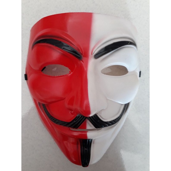 Jual topeng hecker merah putih | Shopee Indonesia