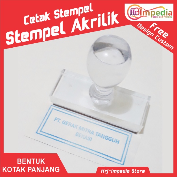 Jual Cetak Stempel Akrilik/Acrylic Custom Kotak Panjang | Cetak Stempel ...