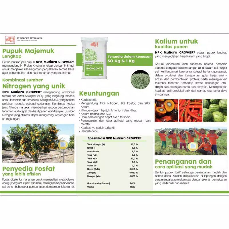 Jual Pupuk Meroke Mutiara Grower Flex-G Calnit Kalinitra MAG-S MKP CPN ...