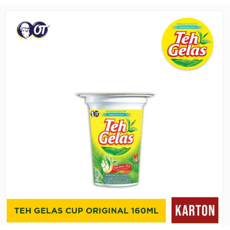 Jual minuman TEH GELAS ORIGINAL 160ML (KRT ISI 24 PCS) | Shopee Indonesia