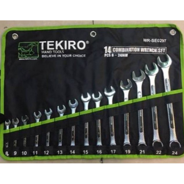 Jual TEKIRO KUNCI RING PAS SET 14 pcs (8-24mm) / COMBINATION WRENCH SET | Shopee Indonesia