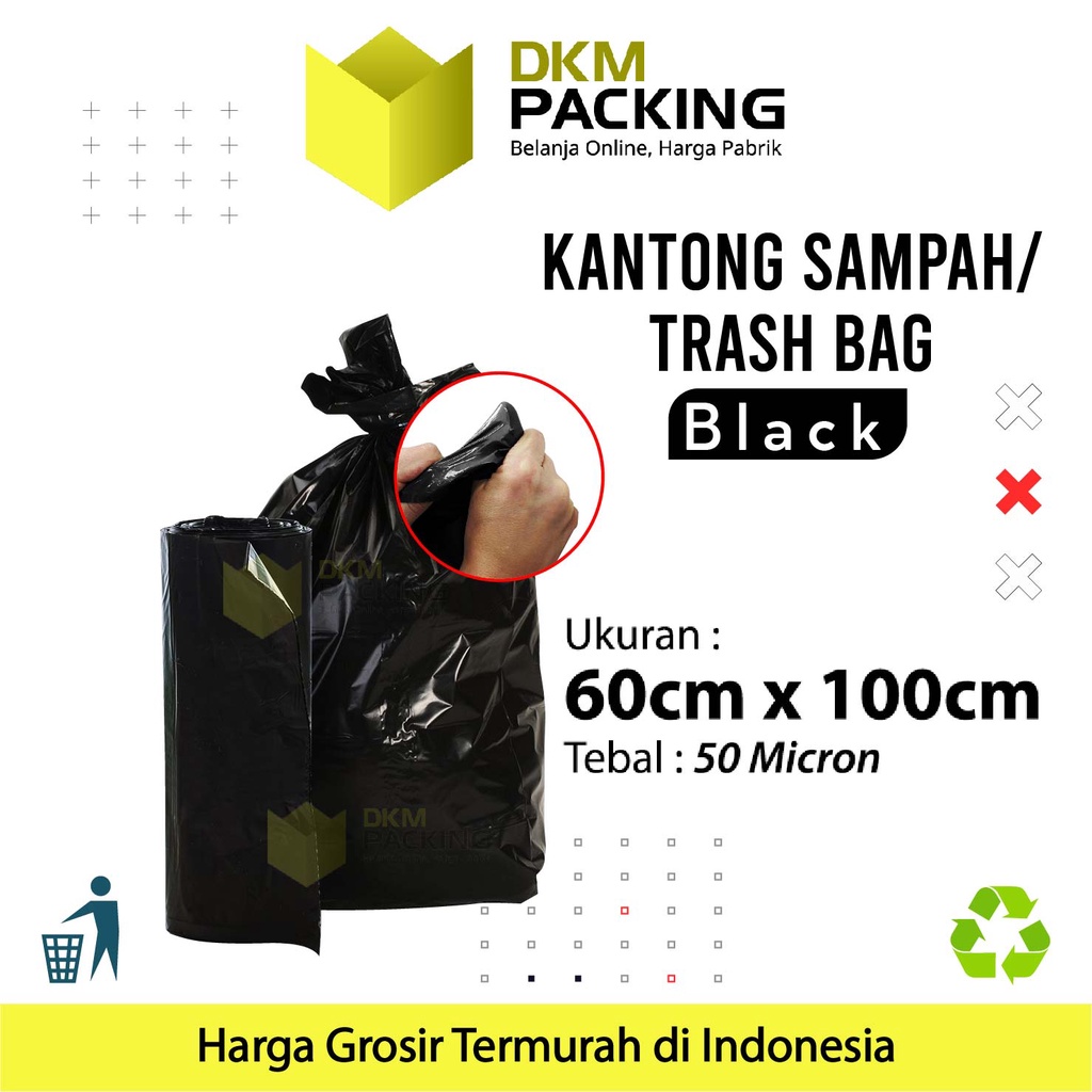 Jual KANTONG PLASTIK SAMPAH JUMBO Trash Bag HITAM TEBAL PREMIUM TERMURAH SATUAN | Shopee Indonesia