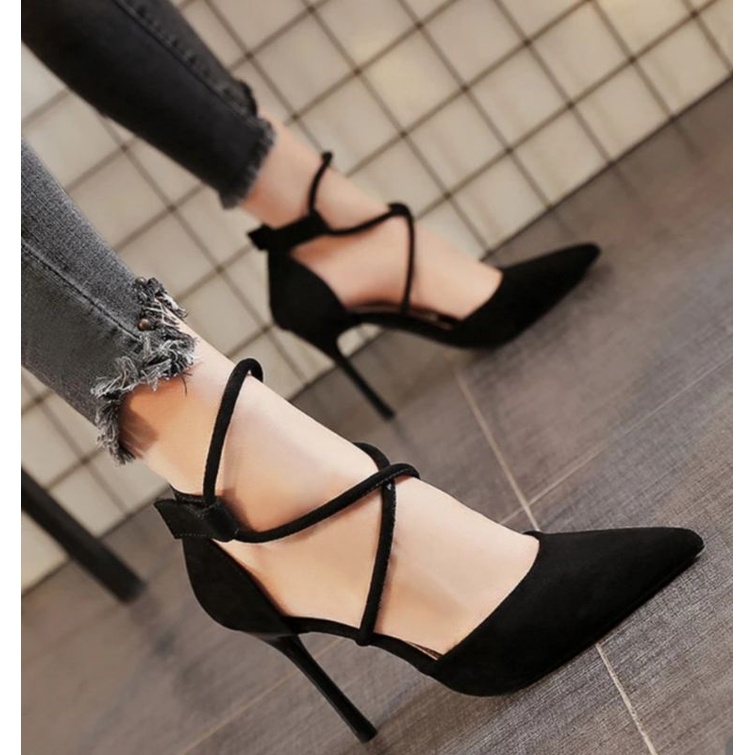 Jual sandal heels runcing tali depan wanita terbaru 2022 / heels wanita ...