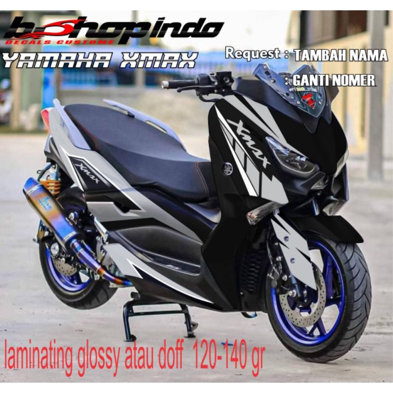 Jual Stiker Decals XMAX Motif grafis Variasi full body grey black ...