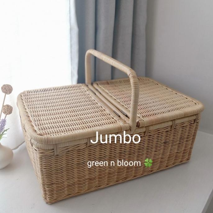 Jual keranjang parcel rotan piknik jumbo | Shopee Indonesia