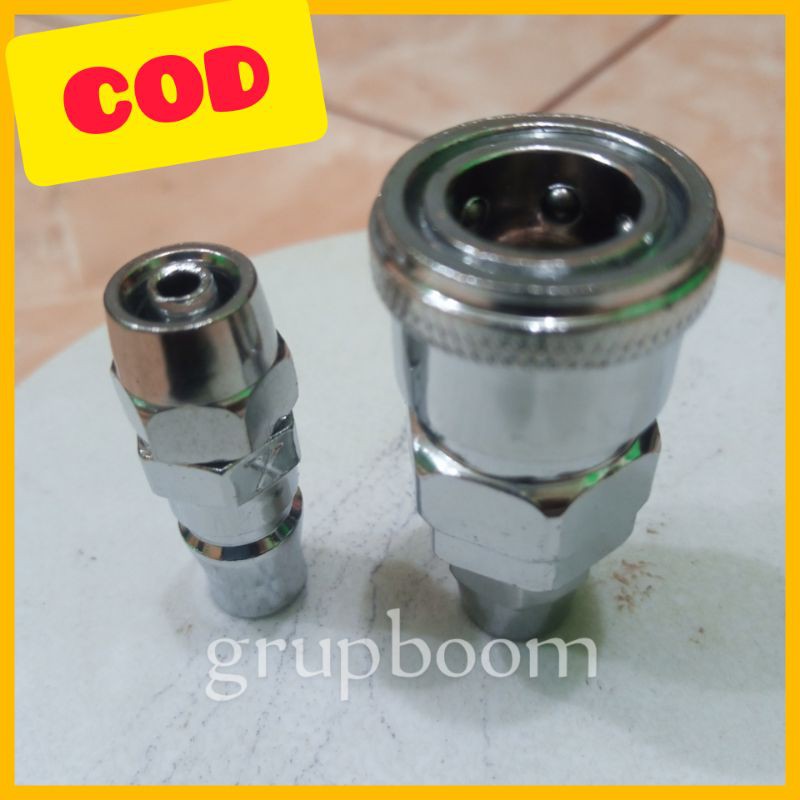 Jual SAMBUNGAN SELANG KOMPRESOR ANGIN QUICK COUPLER SET PP - SP 20 ...