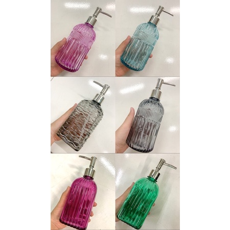 Jual Botol Sabun Kaca Warna Pump | Botol Lotion Kaca Pump | Botol ...