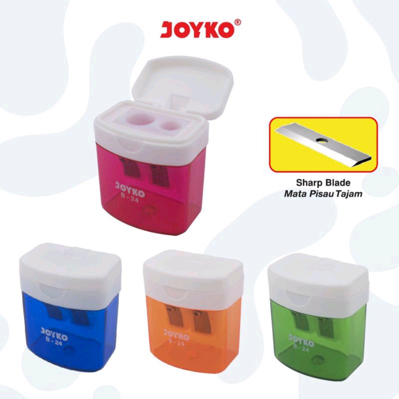 Jual Rautan 2 Lubang Joyko B 24 | Sharpener 2 In 1 | Serutan Pensil ...
