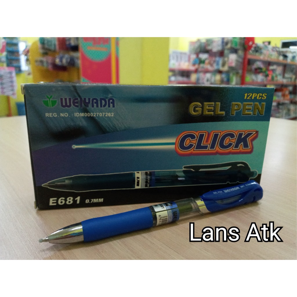Jual Pulpen / Ballpoint / Pen Gel Weiyada Click E681 Satuan (1pcs) | Shopee Indonesia
