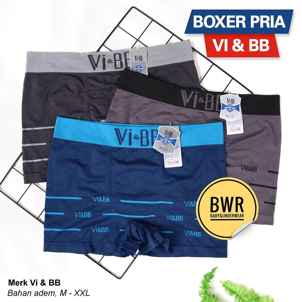 Jual [ 6pc ] BOXER Vi&BB MEN / Celana Dalam Boxer Pria Rajut - Bwr ...
