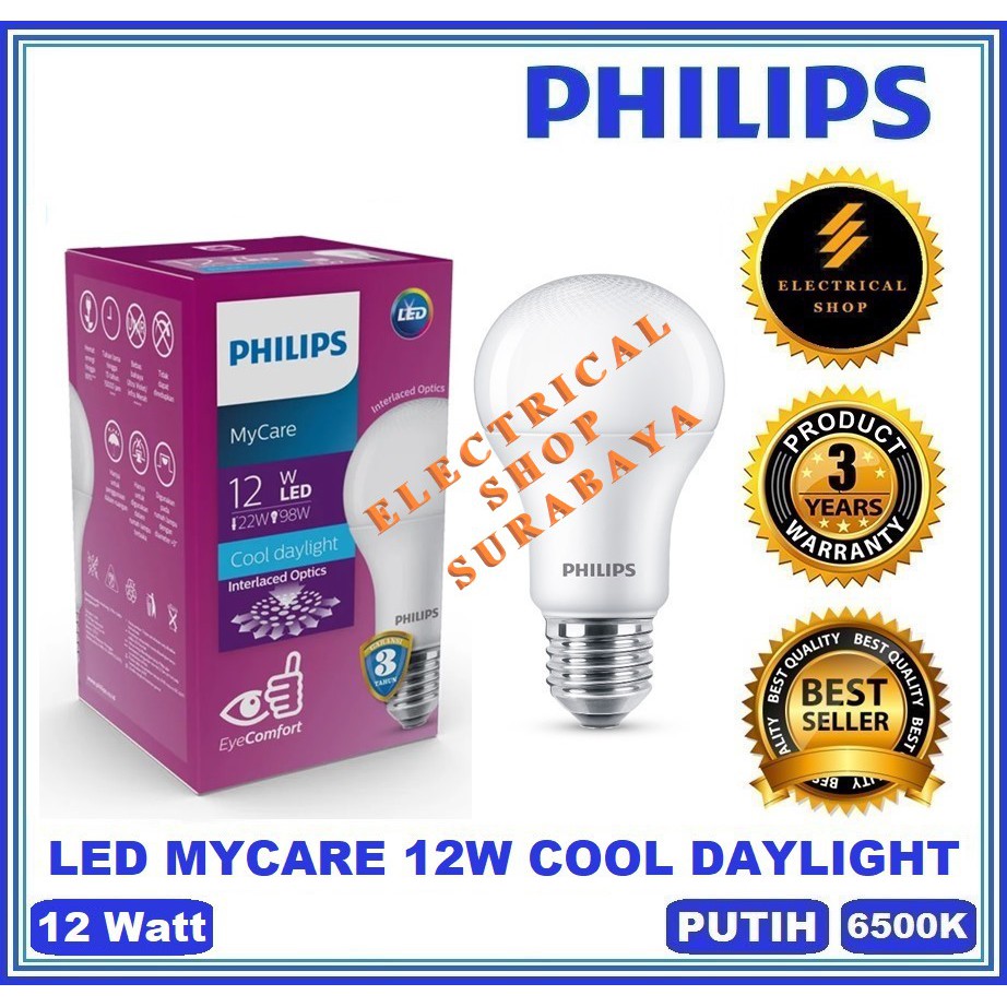 Jual PHILIPS LAMPU LED BULB MYCARE 12W / 12 WATT PUTIH PENGGANTI 13W (GARANSI 3 THN HARGA GROSIR ...