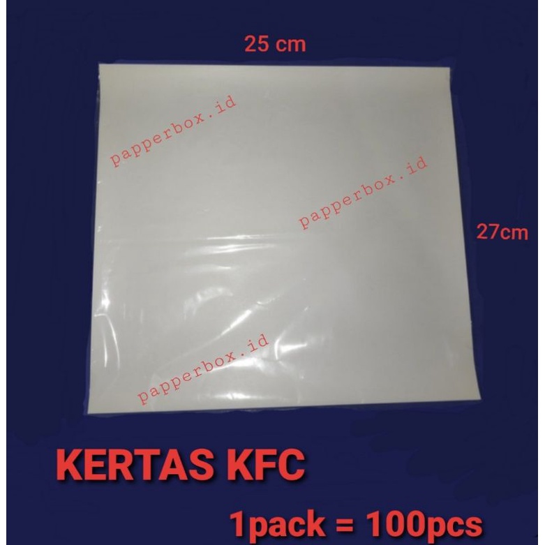 Jual Kertas KFC *Bahan Tebal* (100 pcs) (BacaDesk!!!!) | Shopee Indonesia