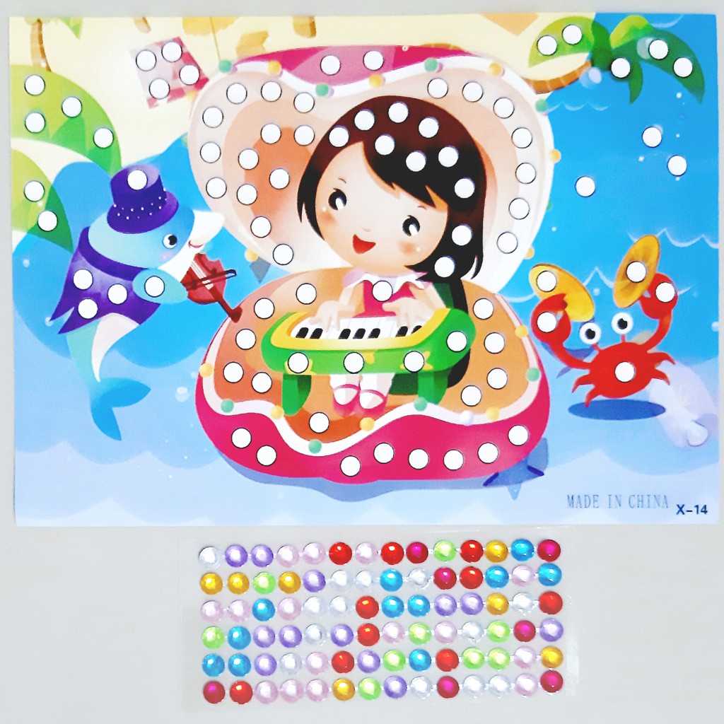 Jual ED26 TEMPEL KOLASE MOSAIK BULAT MANIK UKURAN KECIL, DIAMOND ...