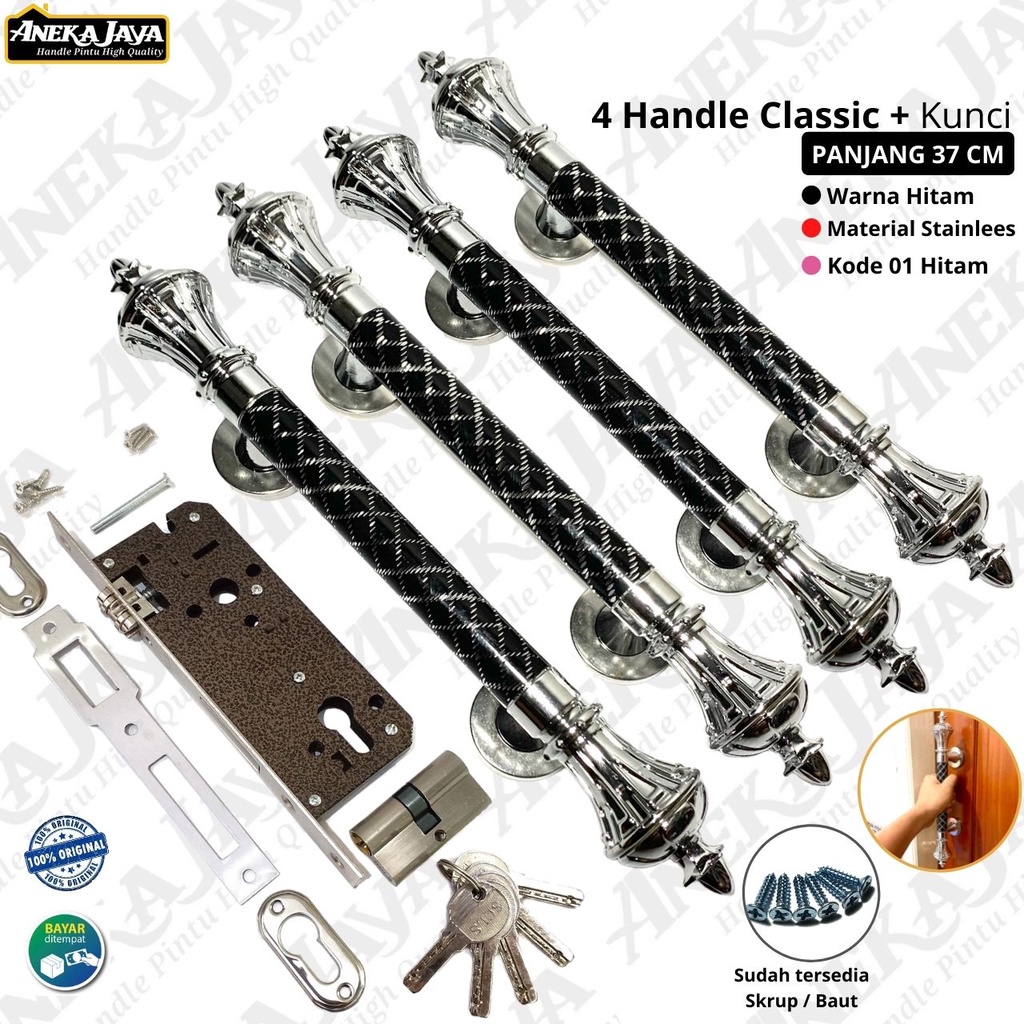 Jual Gagang pintu kunci rumah 37 cm sisik naga / handle pintu minimalis ...