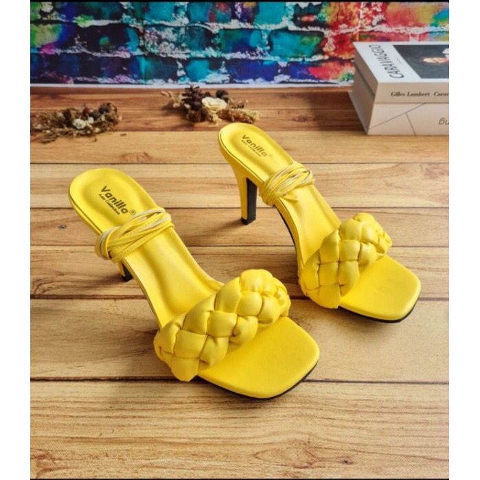 Jual High Heel Hak Runcing Stiletto Kepang Tali Lilit Sintetis 9cm BY ...