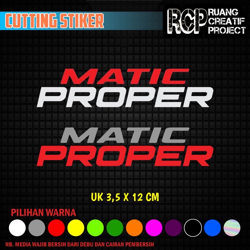 Jual cutting stiker motor / stoker MATIC PROPER / hologram / scotlite ...