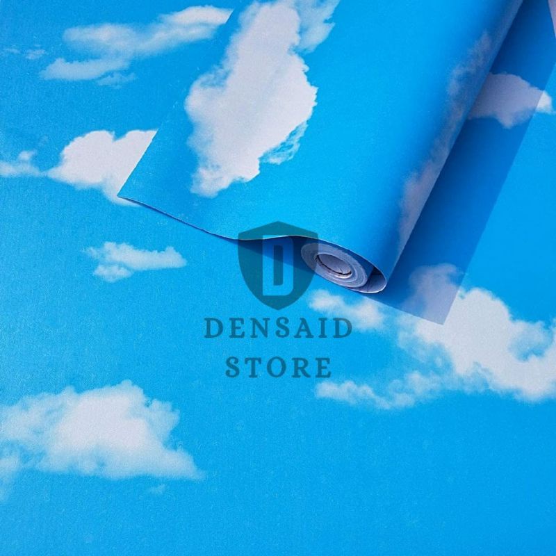 Jual Wallpaper Dinding Motif Awan Biru Tua Ukuran 10m X 45cm | Shopee Indonesia