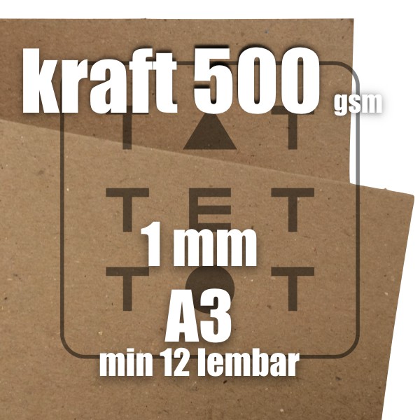 Jual KARTON KRAFT 500 gsm A3 TEBAL 0.5-1mm COKLAT PACKING BOX CRAFT ...