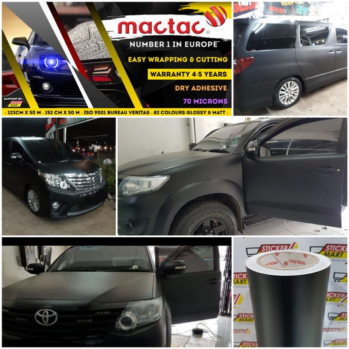 Jual Stiker Mobil Motor Mactac Sticker Black Matte 123cm (alt Oracal ...