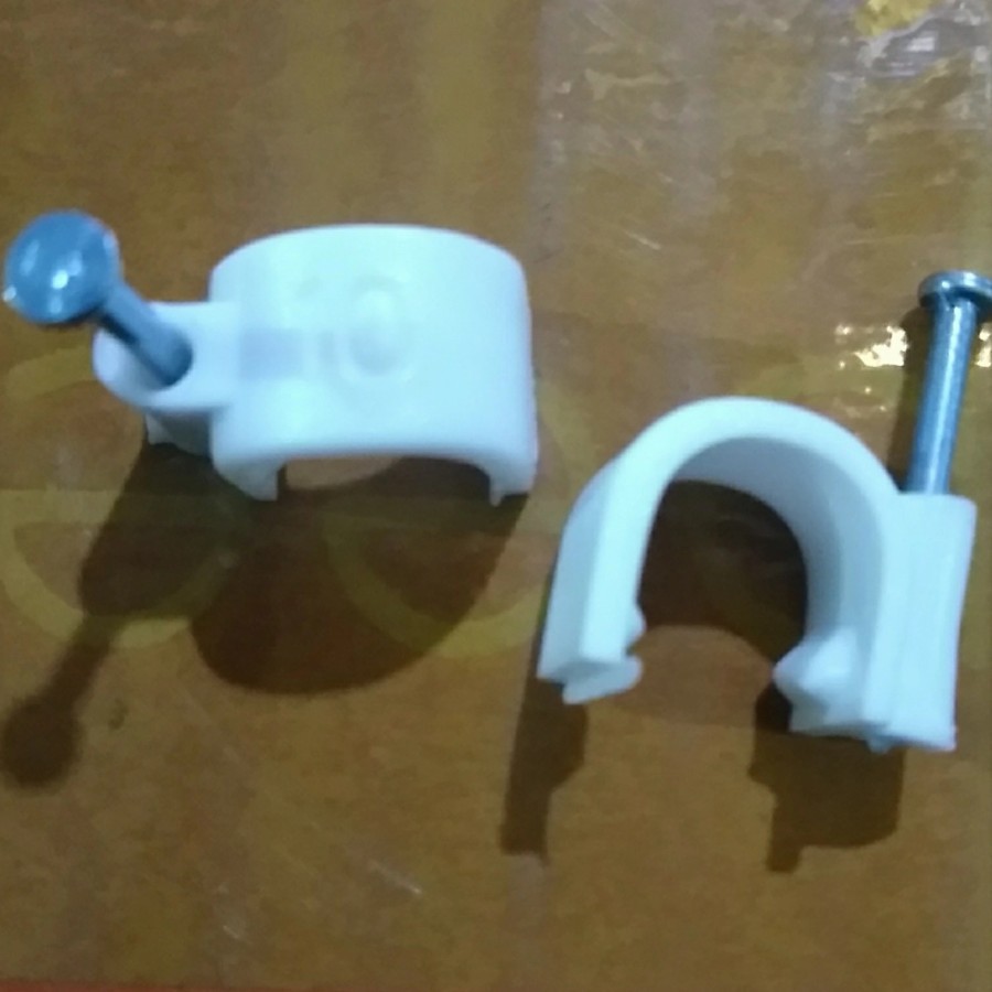 Jual Klem kabel paku beton no. 6 7 8 9 10 12 isi 50 pcs cable clip ...