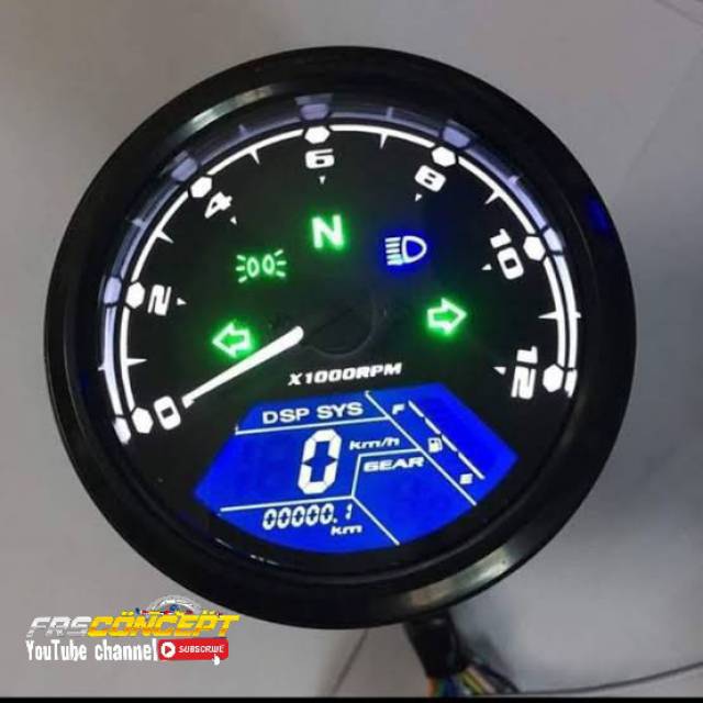 Jual Spidometer speedometer Tachometer digital bulat universal motor cb ...