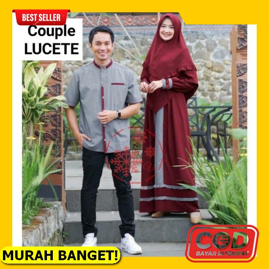 Jual Gamis Couple Pasangan Muslim Terbaru 2022 Model Kekinian Tunangan Lamaran Cople Suami Istri ...