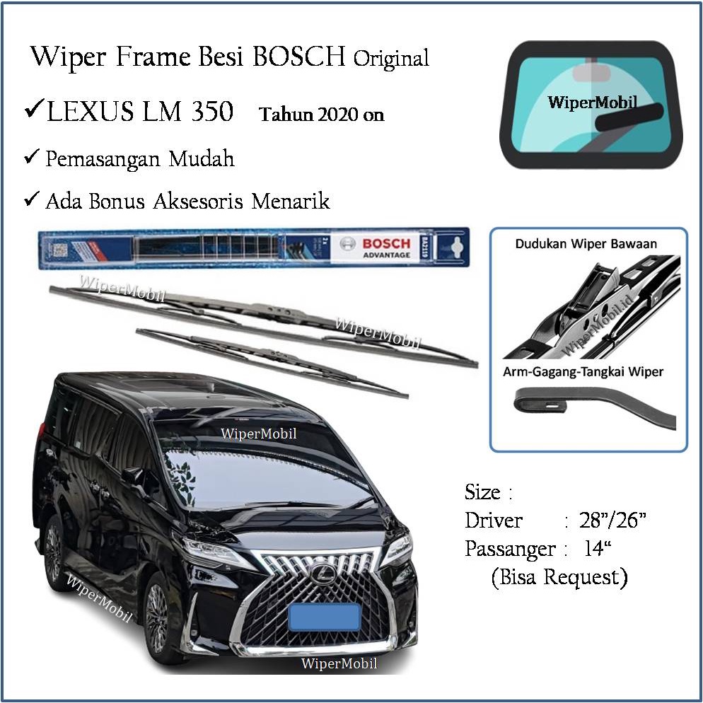 Jual Wiper Frame Besi Lexus LM 350 2020 2021 2022 2023 2024 | Shopee ...